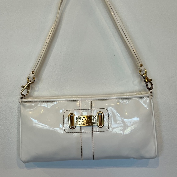 Maxx New York | Bags | Maxx New York White Patent Leather Clutch With ...